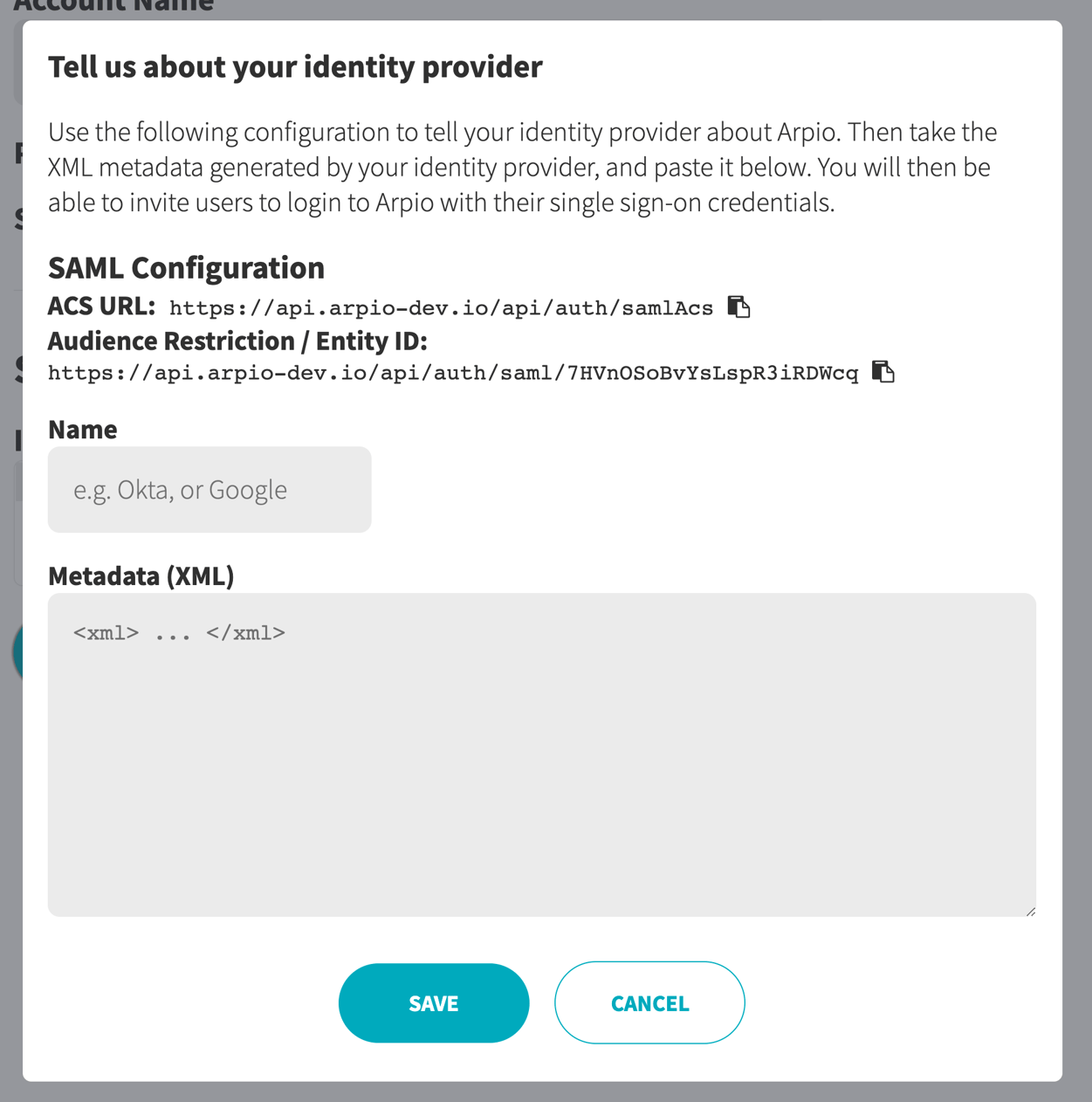 Adding a new SAML 2.0 Identity Provider Adding a new SAML 2.0 Identity Provider
